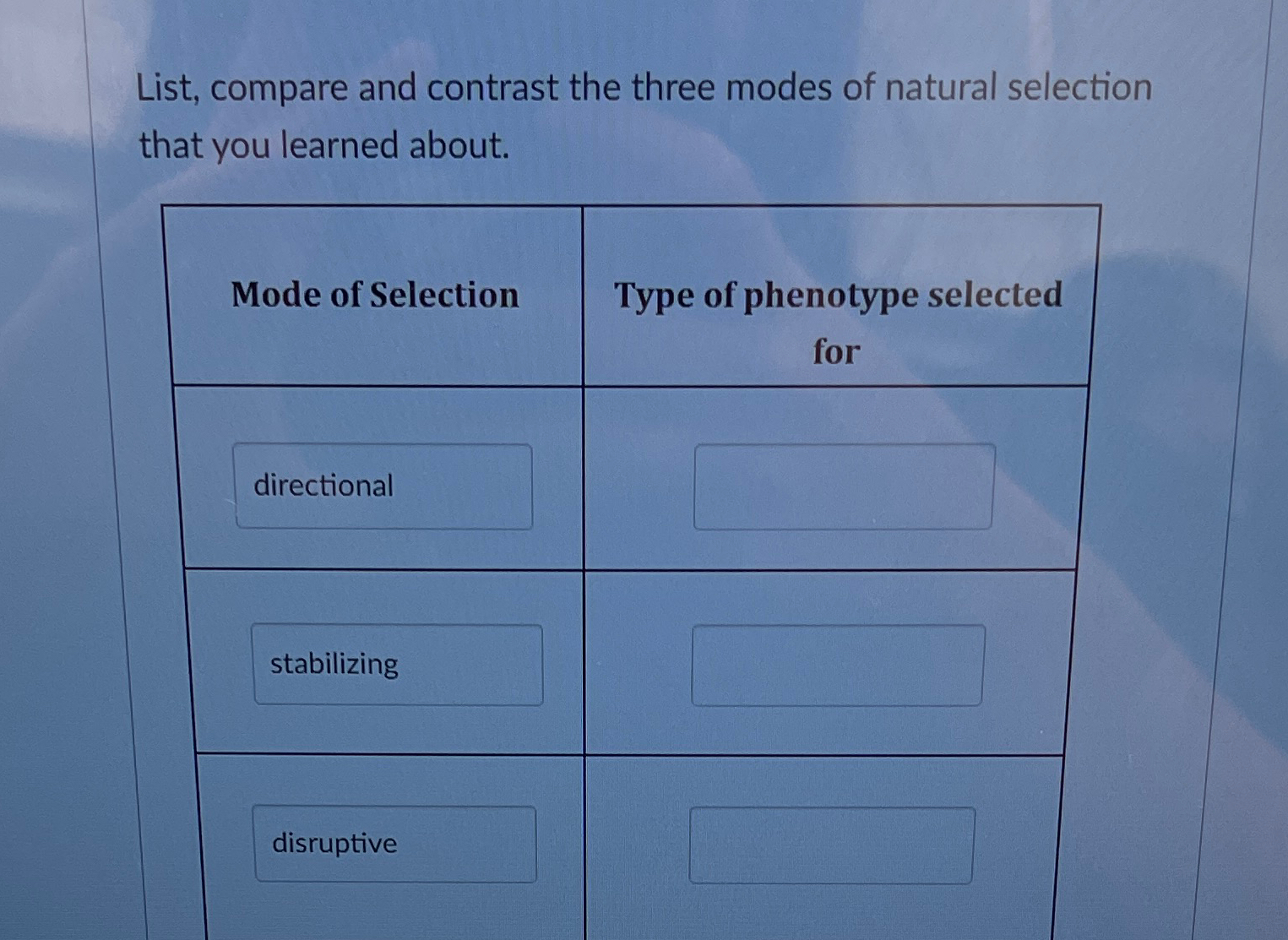 Solved List, compare and contrast the three modes of natural | Chegg.com