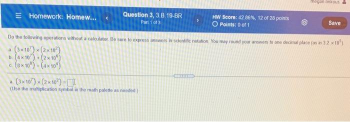 Solved megan linkous Homework: Homew... Question 3, | Chegg.com
