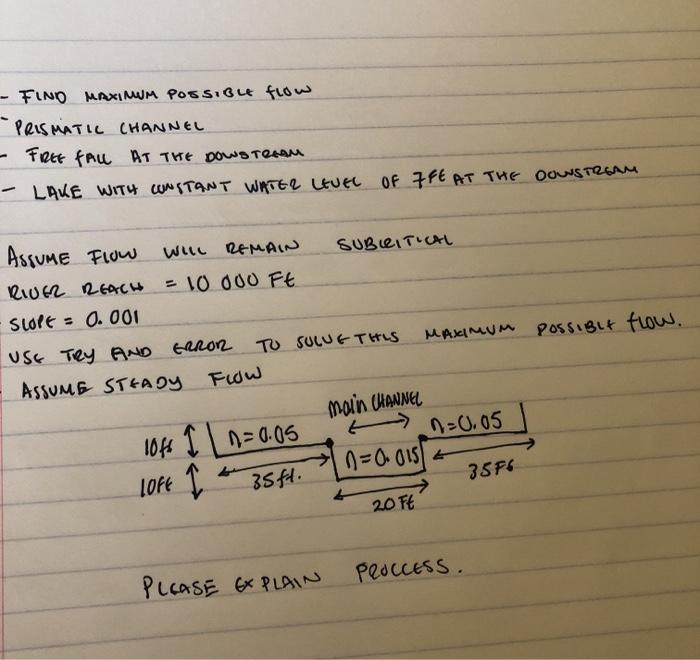 Solved - FIND MAXIMUM POSSible flow PRISMATIC CHANNEL - FREE | Chegg.com