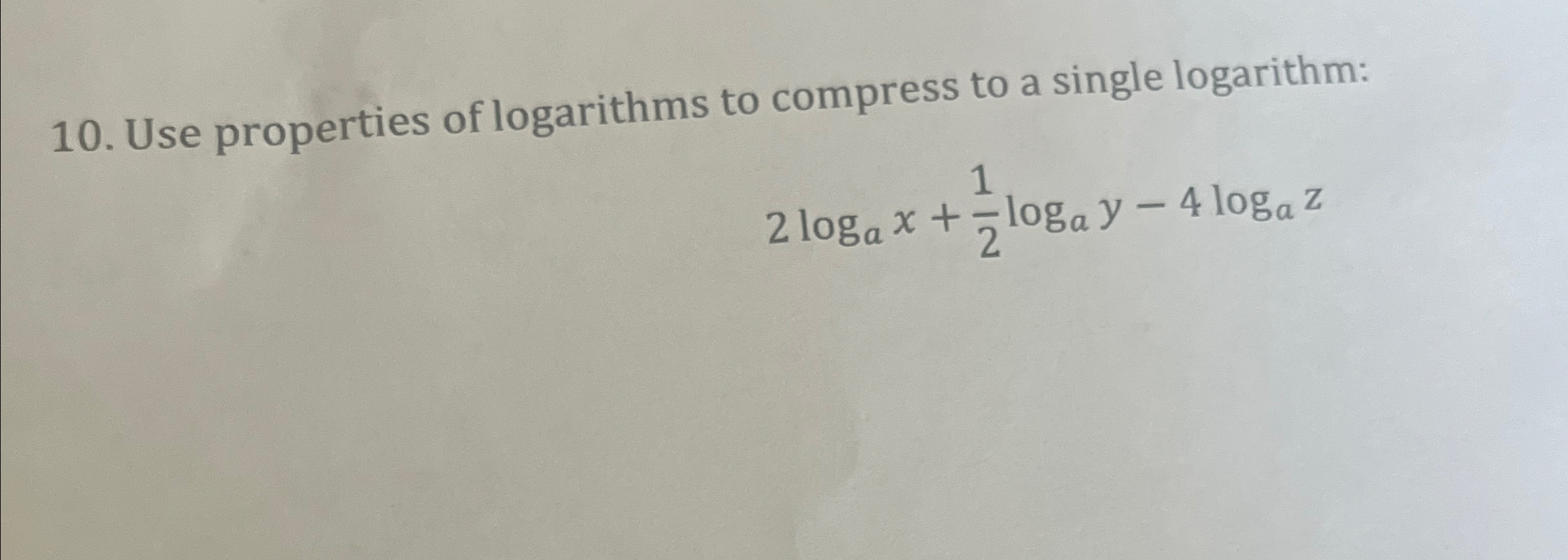 Solved Use properties of logarithms to compress to a single | Chegg.com