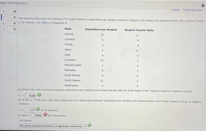 Solved apter 18 Assignment H) Check My Worx 7 -9, The | Chegg.com
