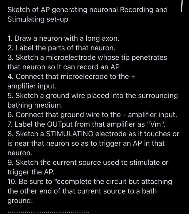 Solved Sketch of AP generating neuronal Recording and | Chegg.com