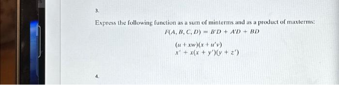 Solved 3. Express the following function as a sum of | Chegg.com