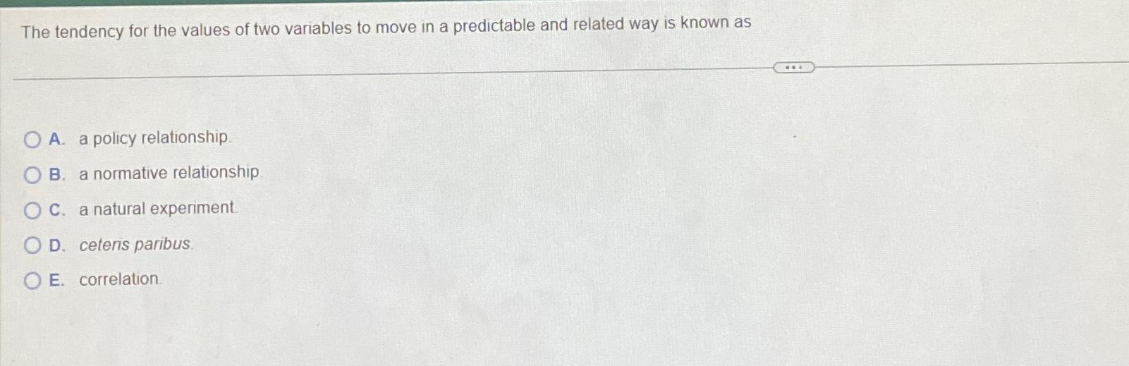 Solved The tendency for the values of two variables to move | Chegg.com