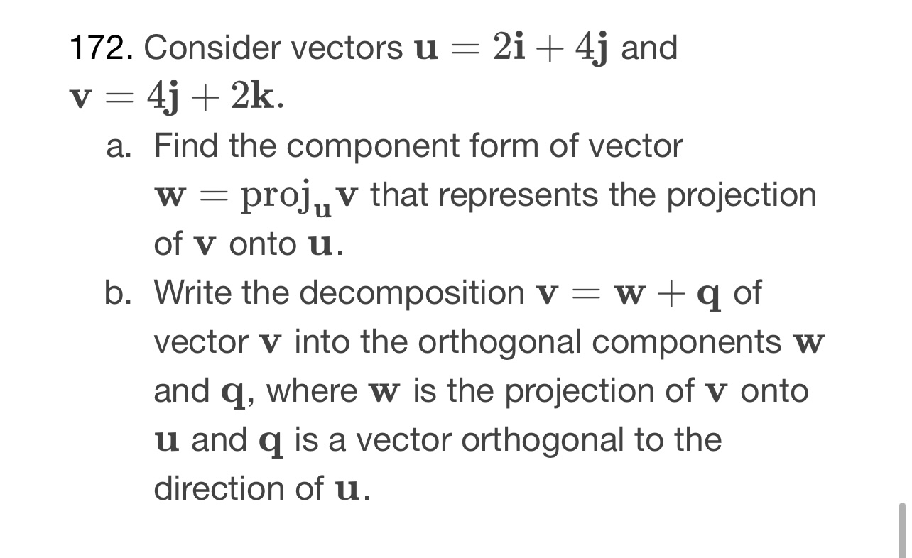 Solved Consider vectors u=2i+4j ﻿and v=4j+2k.a. ﻿Find the | Chegg.com