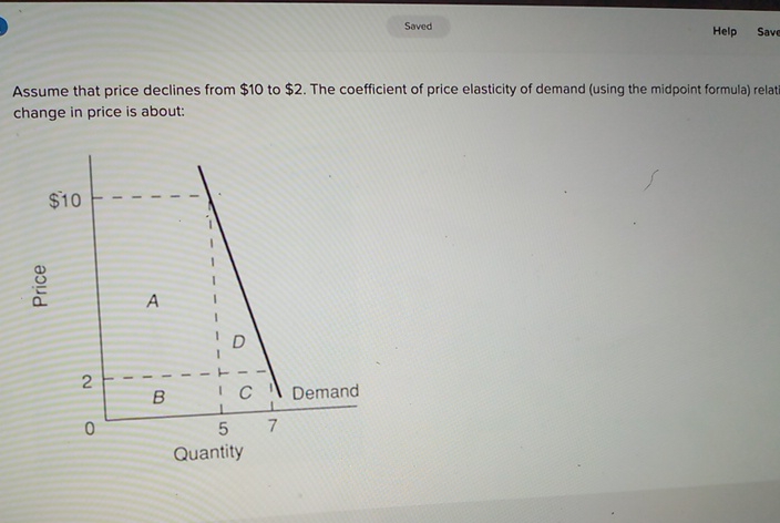 Solved Assume that price declines from $10 ﻿to $2. ﻿The | Chegg.com