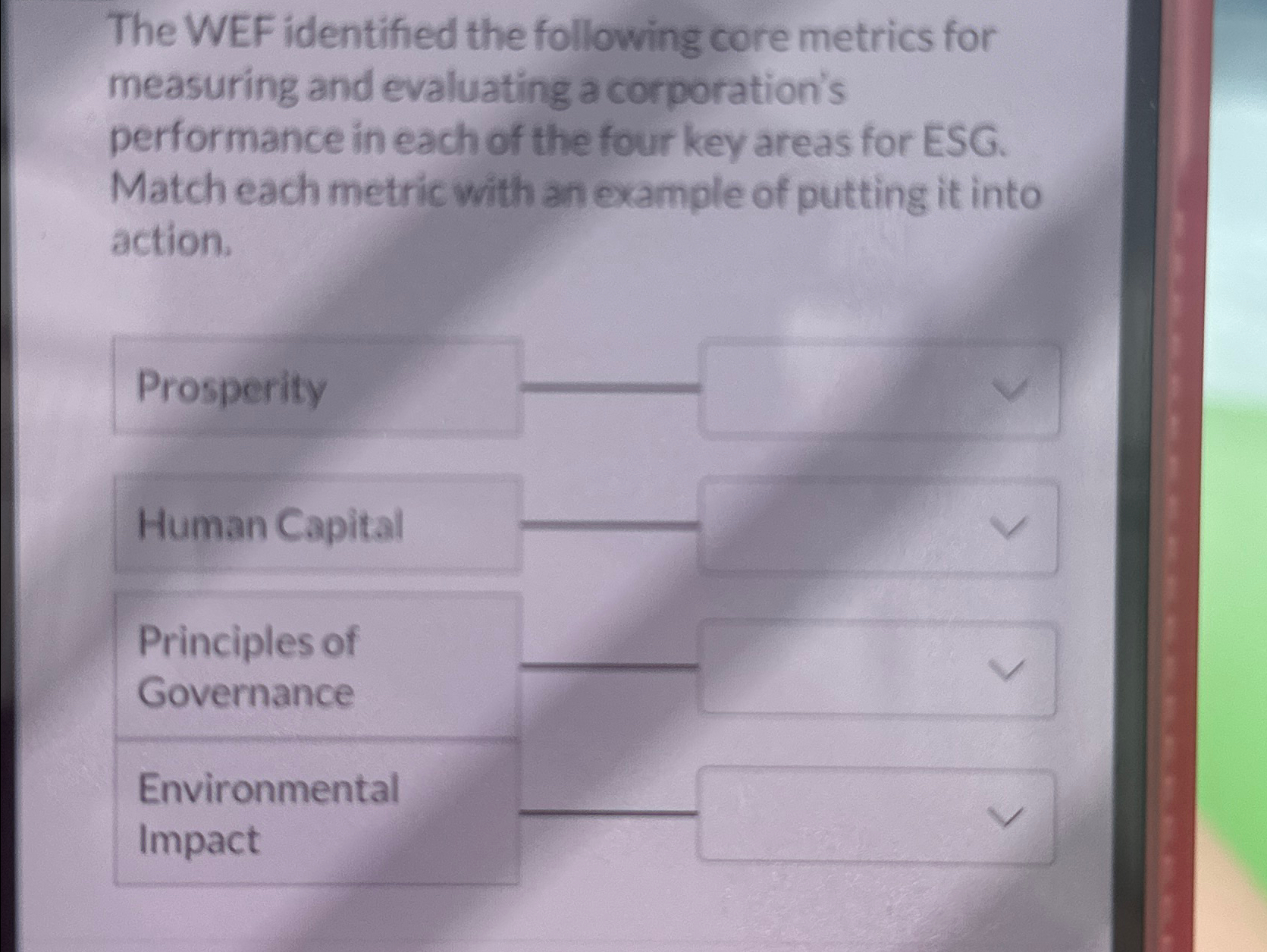 Solved The WEF identified the following core metrics for | Chegg.com