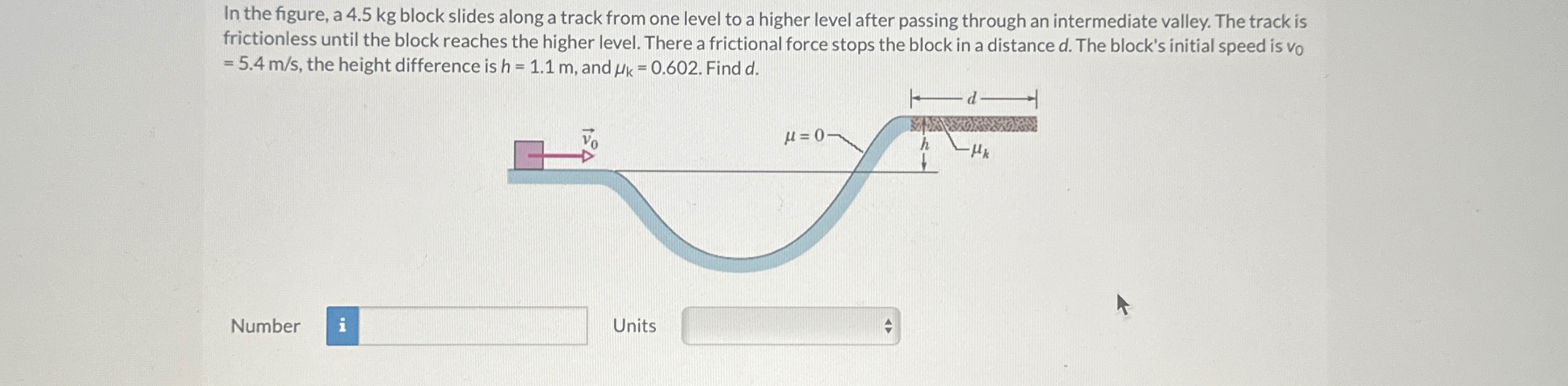 Solved In the figure, a 4.5kg ﻿block slides along a track | Chegg.com