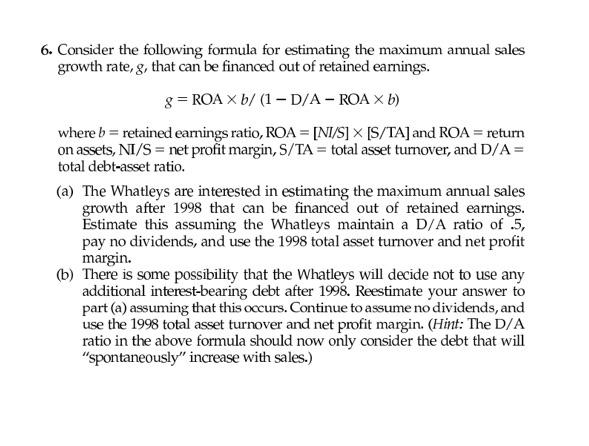 Solved 6. Consider the following formula for estimating the | Chegg.com