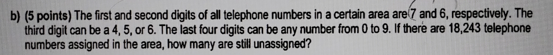 Solved b) ( 5 ﻿points) ﻿The first and second digits of all | Chegg.com
