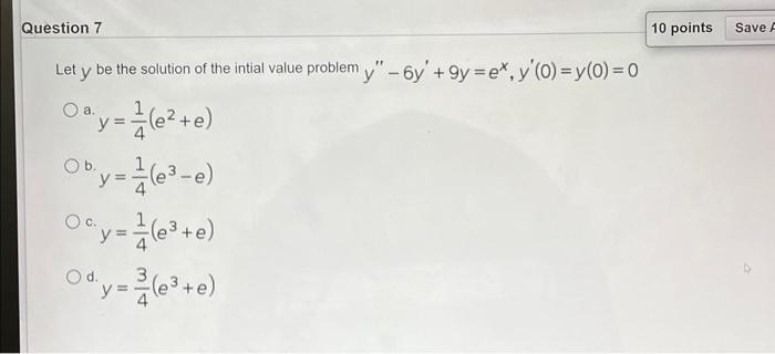 Solved Let y be the solution of the intial value problem | Chegg.com