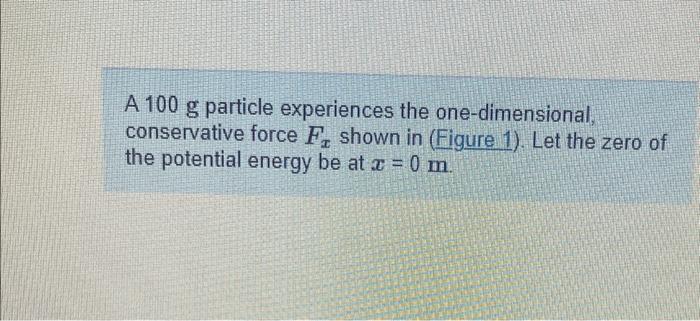 Solved A 100 g particle experiences the one-dimensional, | Chegg.com