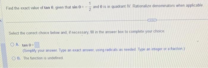 Solved Find the exact value of each of the remaining | Chegg.com