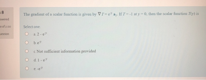 Solved 8 The gradient of a scalar function is given by | Chegg.com