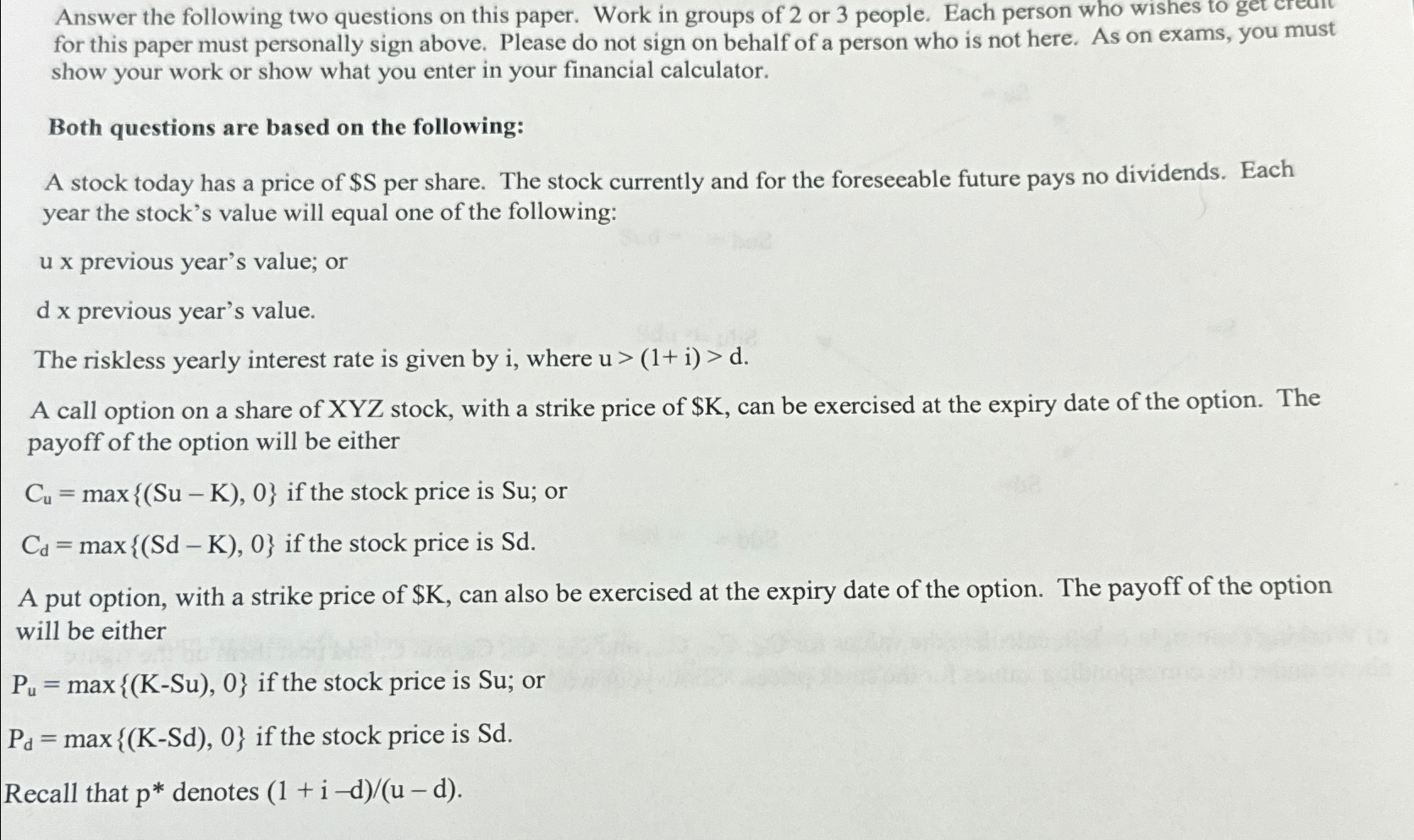 Solved Answer the following two questions on this paper. | Chegg.com