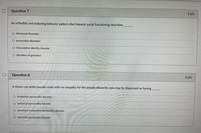 Solved An inflexible and enduring behavior pattern that | Chegg.com