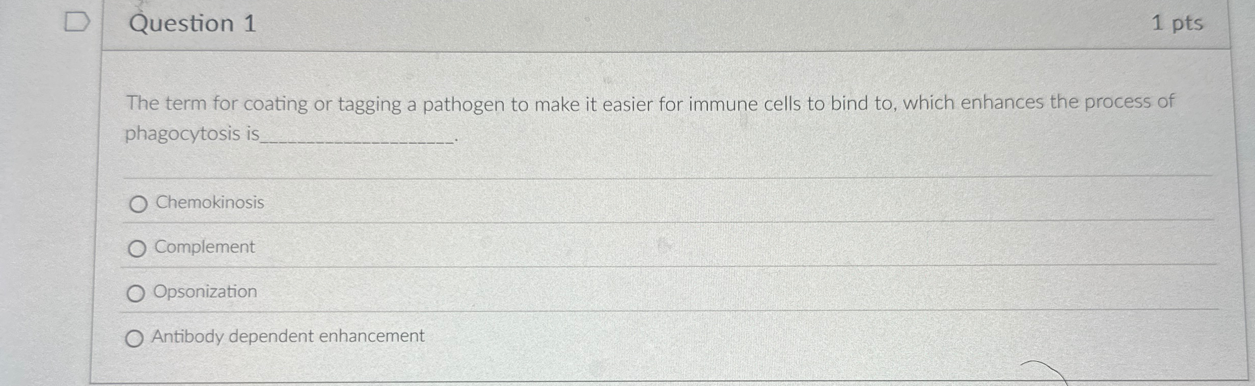 Solved Question 11 ﻿ptsThe term for coating or tagging a | Chegg.com