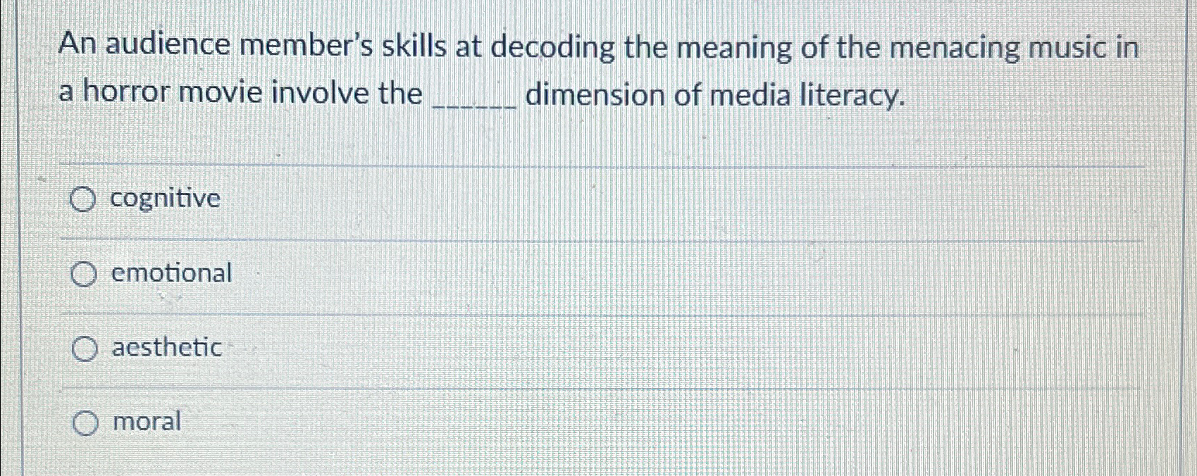 Solved An audience member's skills at decoding the meaning | Chegg.com