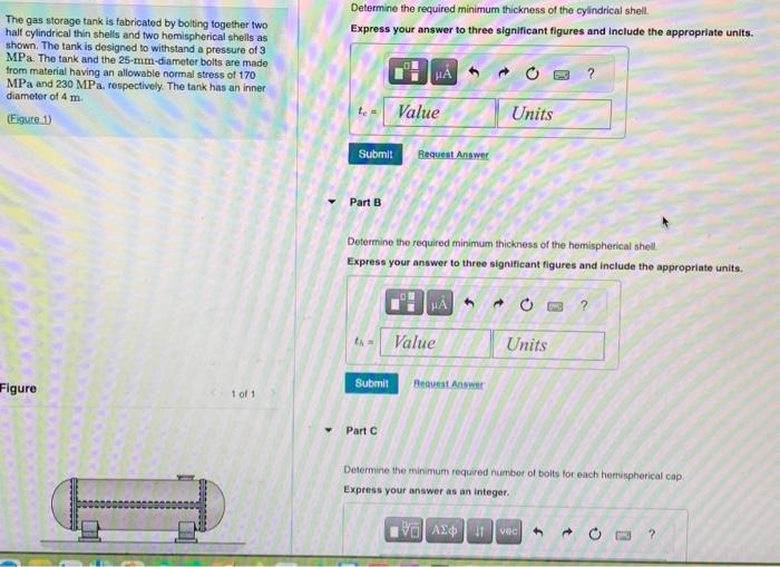 Solved Determine the required minimum thickness of the | Chegg.com
