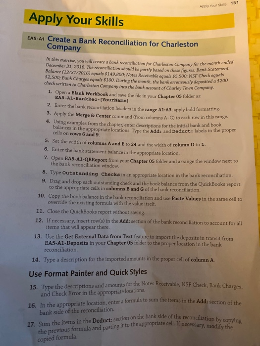 151 Apply Yours Apply Your Skills EA5-A1 Create a | Chegg.com