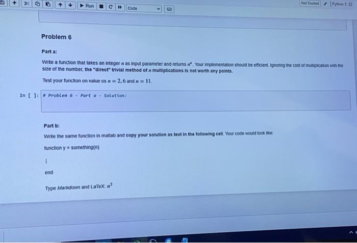 Solved Run Not Trusted Python C Code 13 Problem 6 Parta