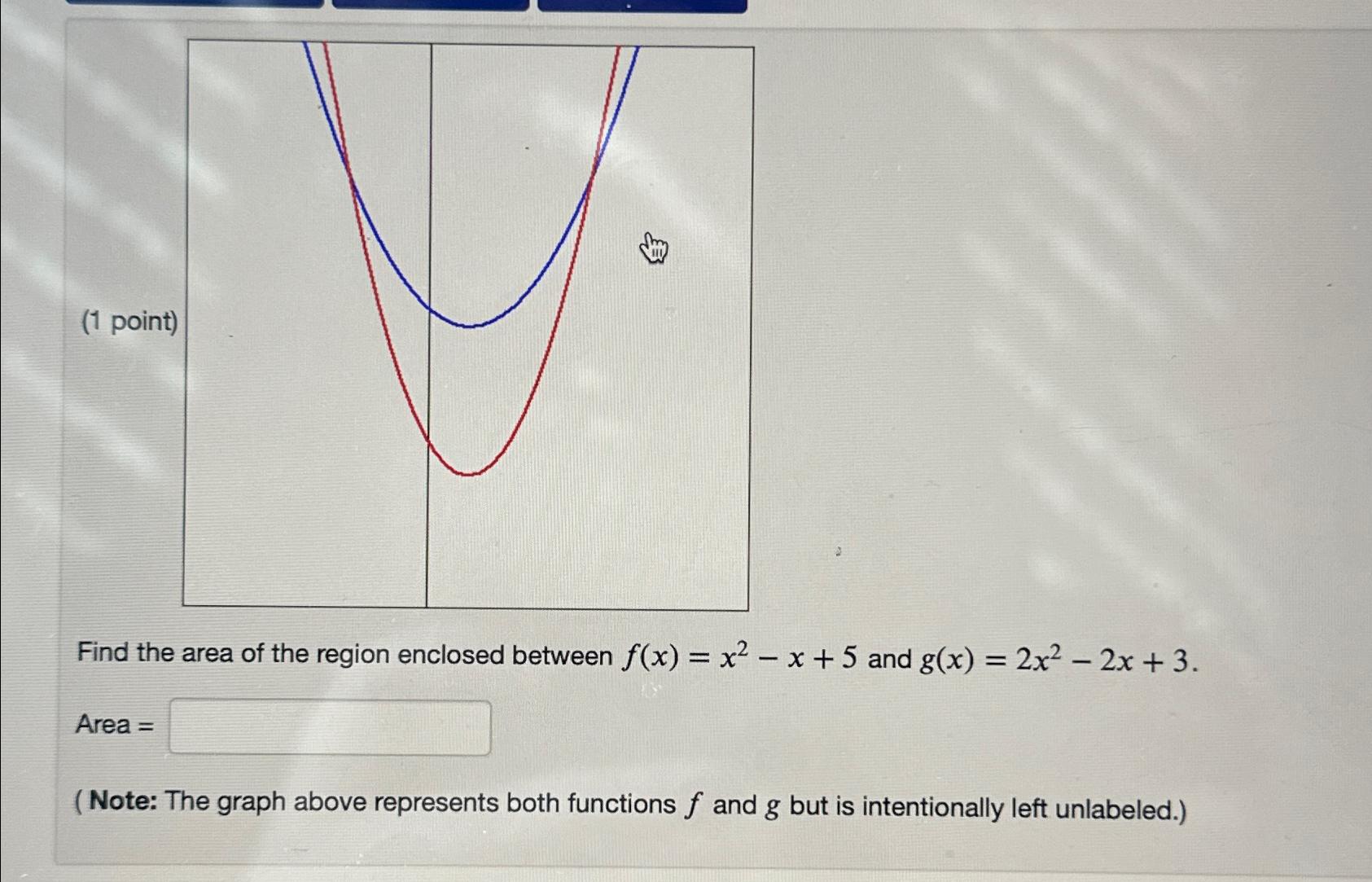 Solved Find the area of the region enclosed between | Chegg.com