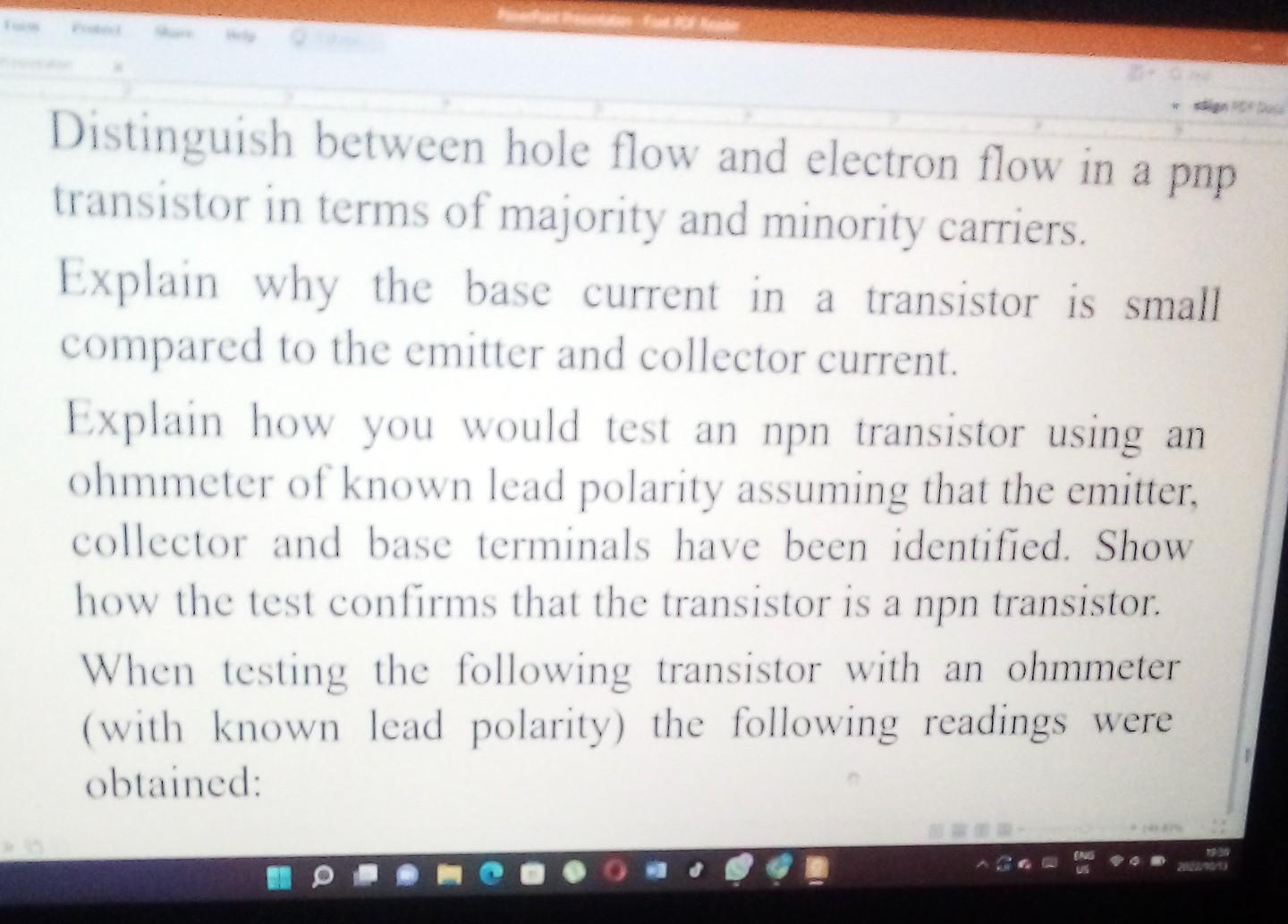 Solved Distinguish between hole flow and electron flow in a | Chegg.com