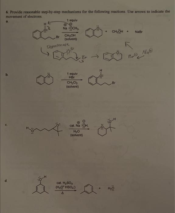 Solved 6. Provide reasonable step-by-step mechanisms for the | Chegg.com