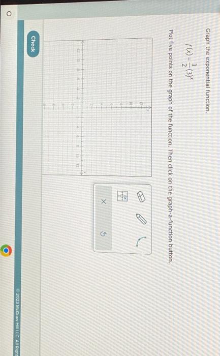 Solved Graph the exponential function. f(x)=21(3)x Plot five | Chegg.com