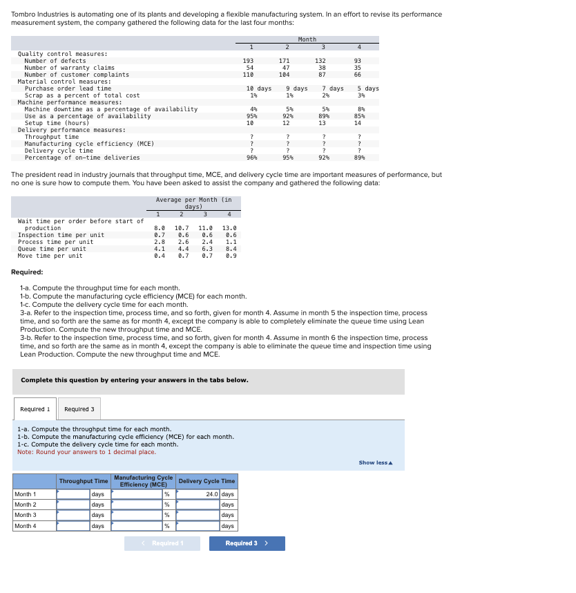 Solved Tombro Industries is automating one of its plants and | Chegg.com