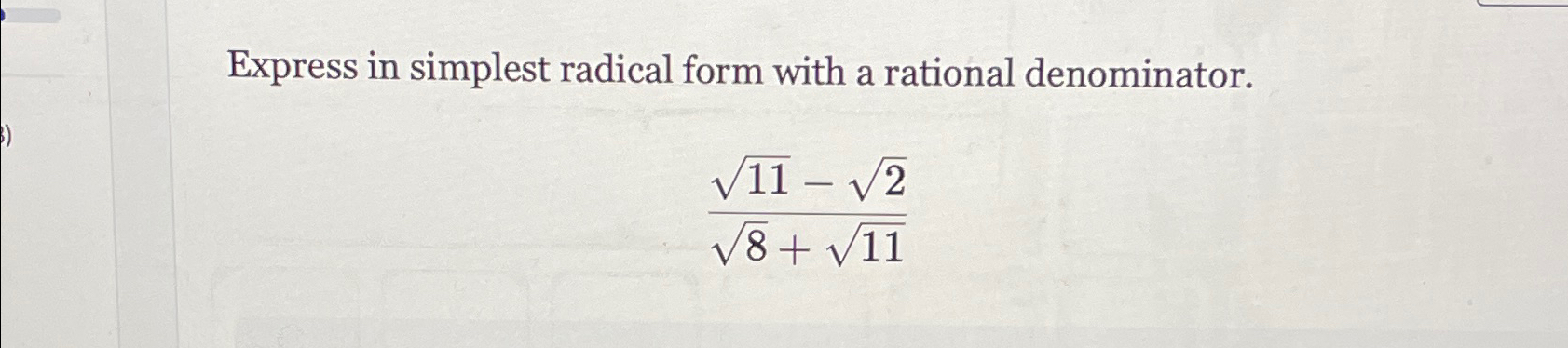 Solved Express in simplest radical form with a rational | Chegg.com