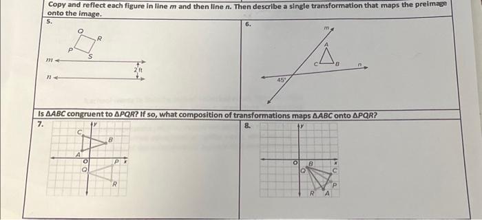 Copy and reflect each figure in line m and then line | Chegg.com