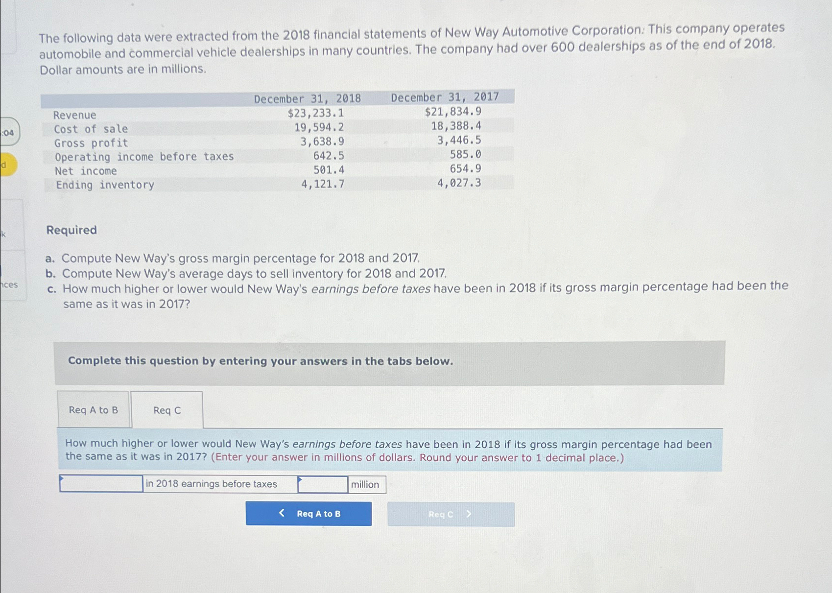 Solved The following data were extracted from the 2018 | Chegg.com
