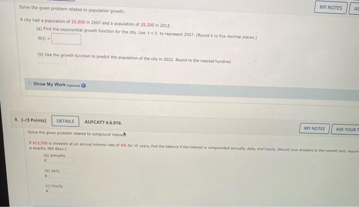 Solved Solve the given problem related to population growth | Chegg.com