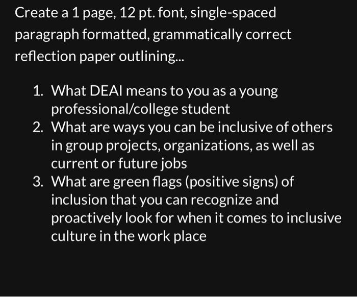 Create a 1 page, 12 pt. font, single-spaced paragraph | Chegg.com