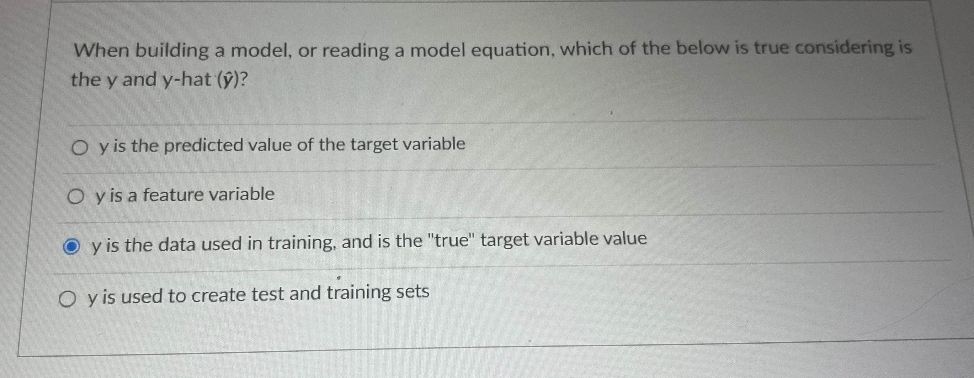 Solved When building a model, or reading a model equation, | Chegg.com