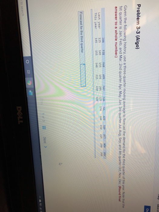 Solved Пер Save Ch Problem 3-3 (Algo) Given the following | Chegg.com