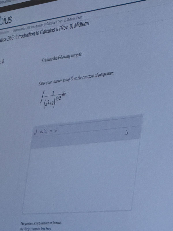 Solved biUSthas 266. ﻿Introduction to Calculus II (Rev. 8) | Chegg.com