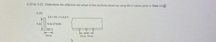 Solved 3-20 to 3.22. Determine the effective net areas of | Chegg.com