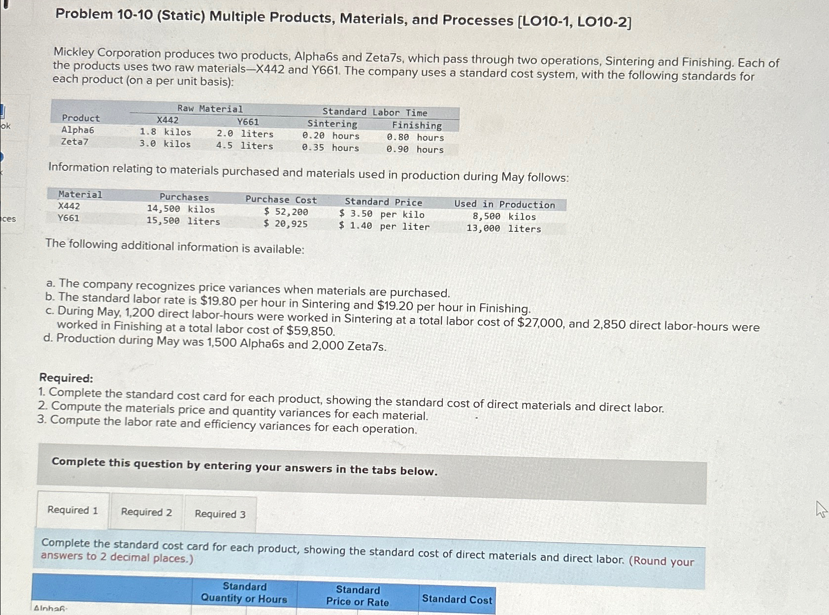 Solved Problem 10-10 (Static) ﻿Multiple Products, Materials, | Chegg.com