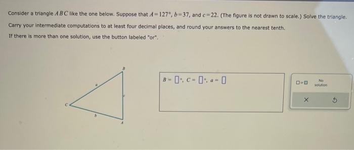[Solved]: Consider a triangle ( A B C ) like the one belo