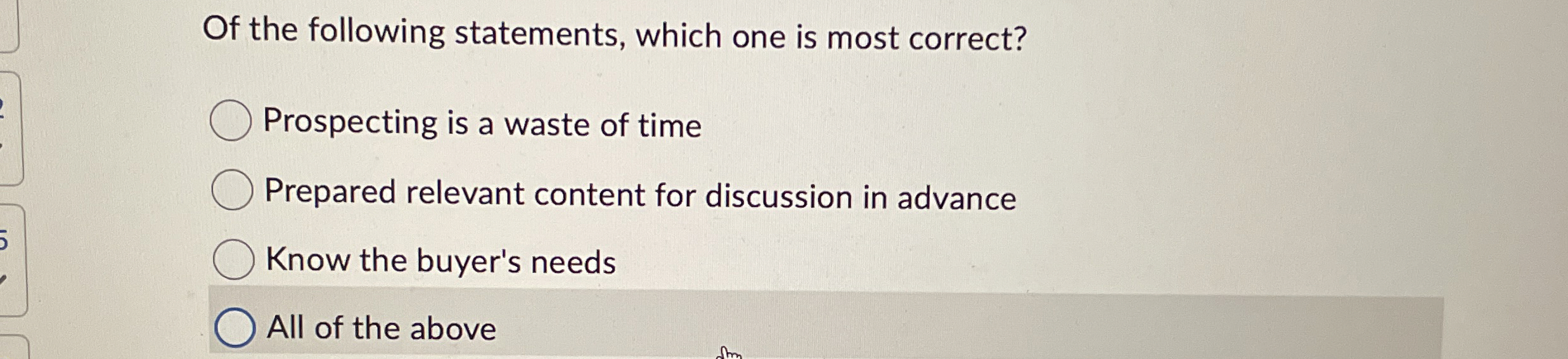 Solved Of the following statements, which one is most | Chegg.com