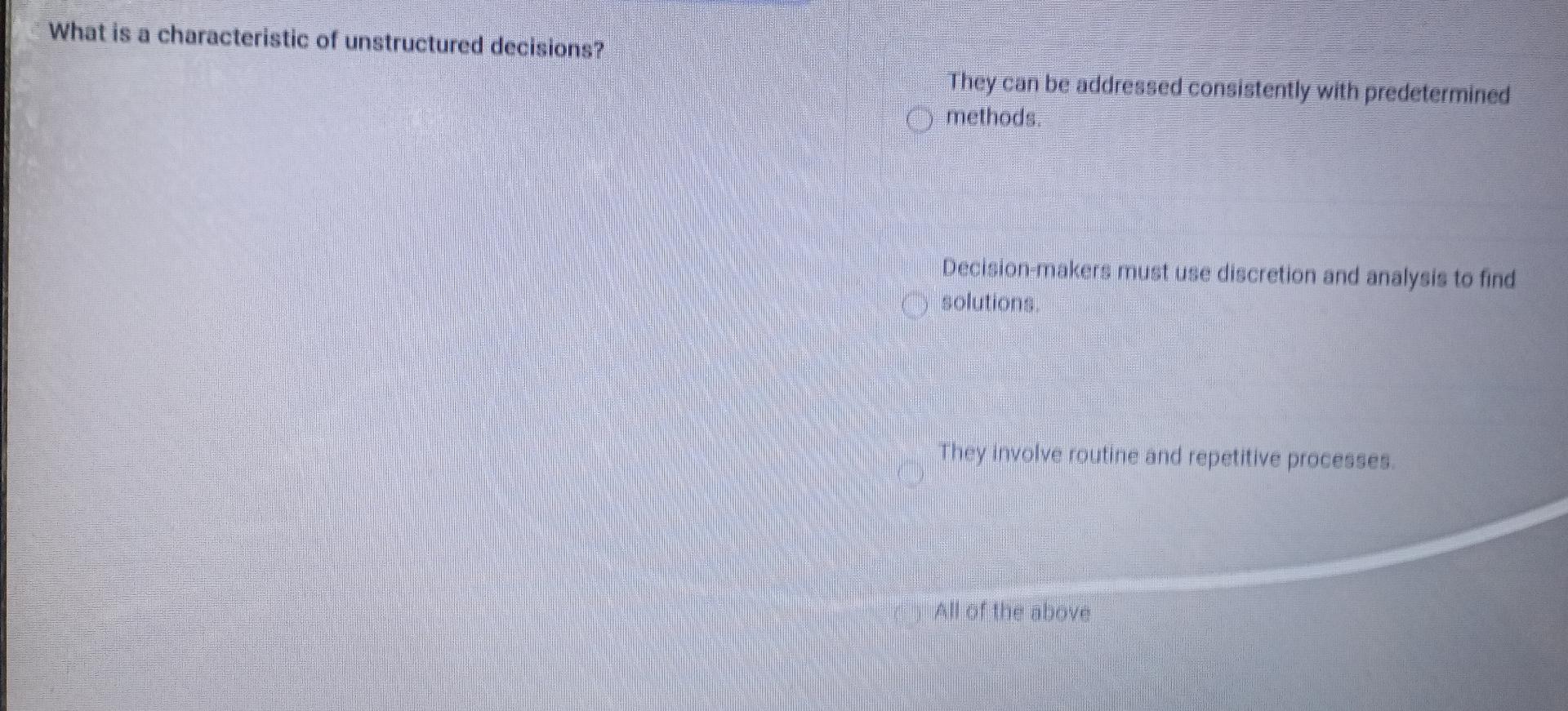 Solved What is a characteristic of unstructured | Chegg.com