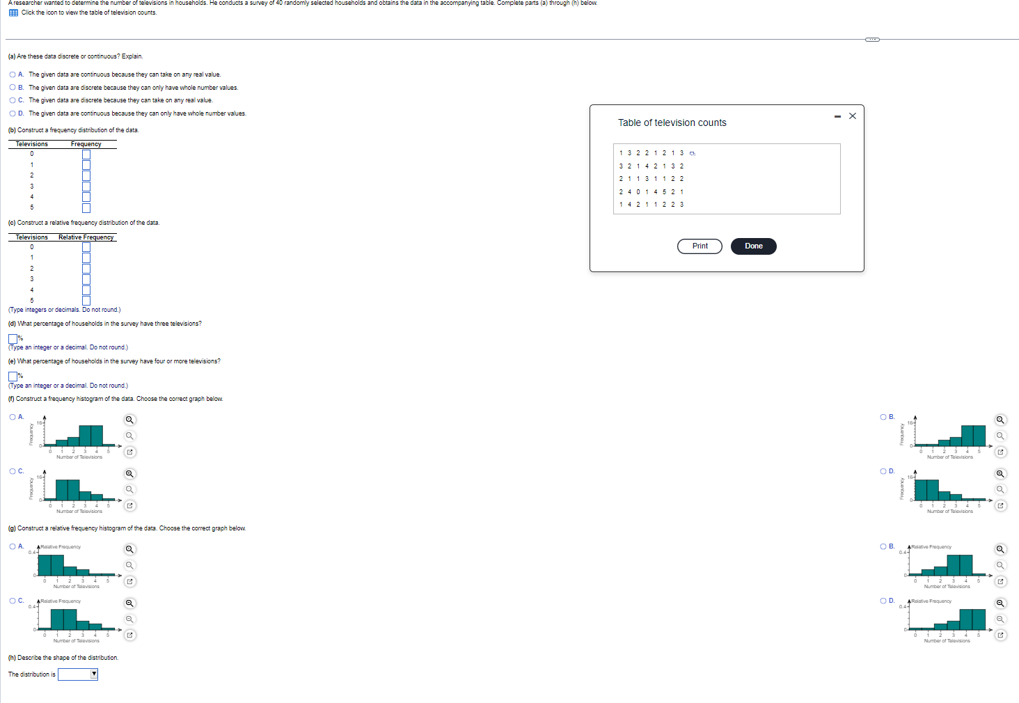 Solved (a) ﻿Are these data discrete or continuous? | Chegg.com