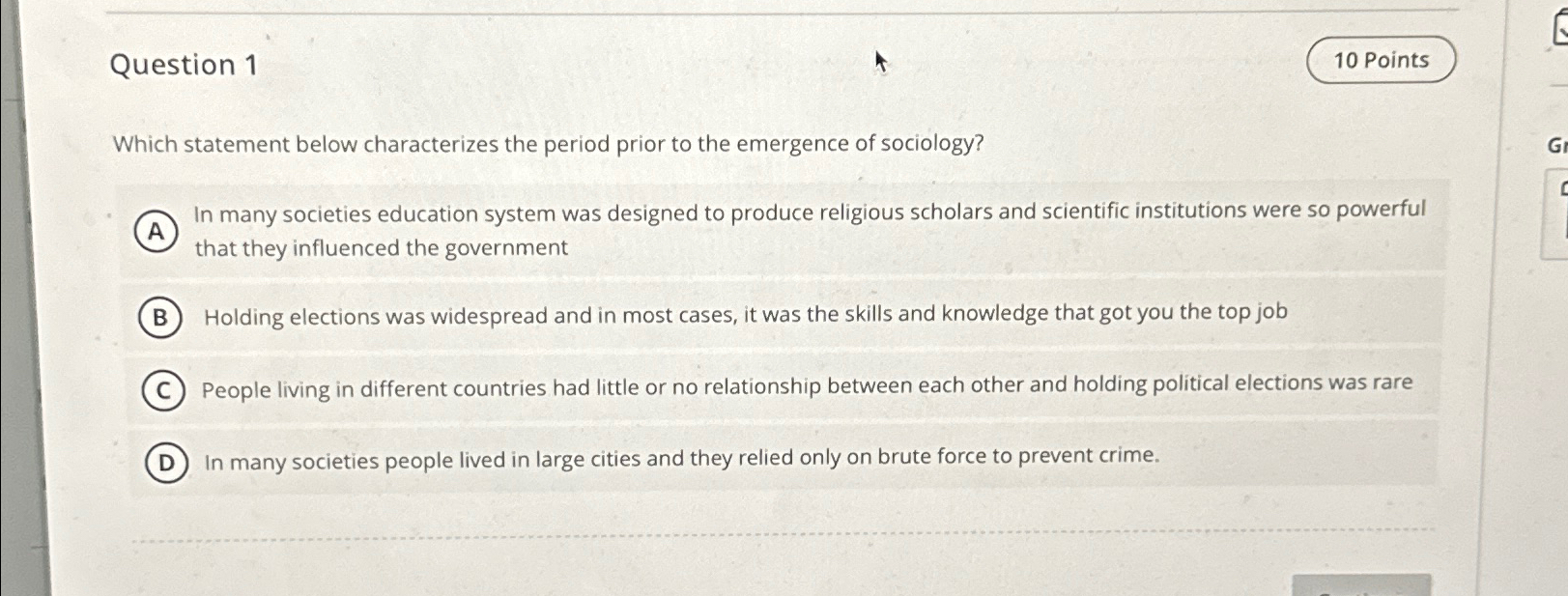 Solved Question 110 PointsWhich statement below | Chegg.com Solved Question 110 PointsWhich statement below | Chegg.com