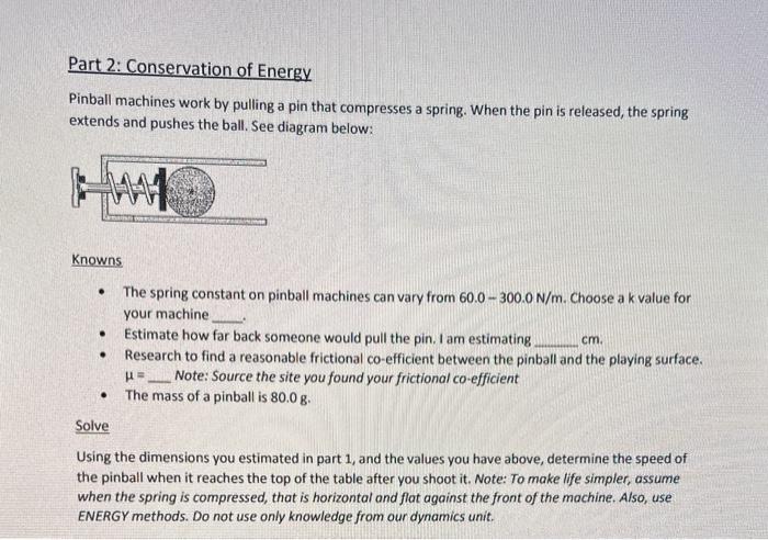 Solved Pinball machines work by pulling a pin that | Chegg.com