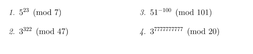 Solved using Euler's theorem and Fermat's small theorem | Chegg.com