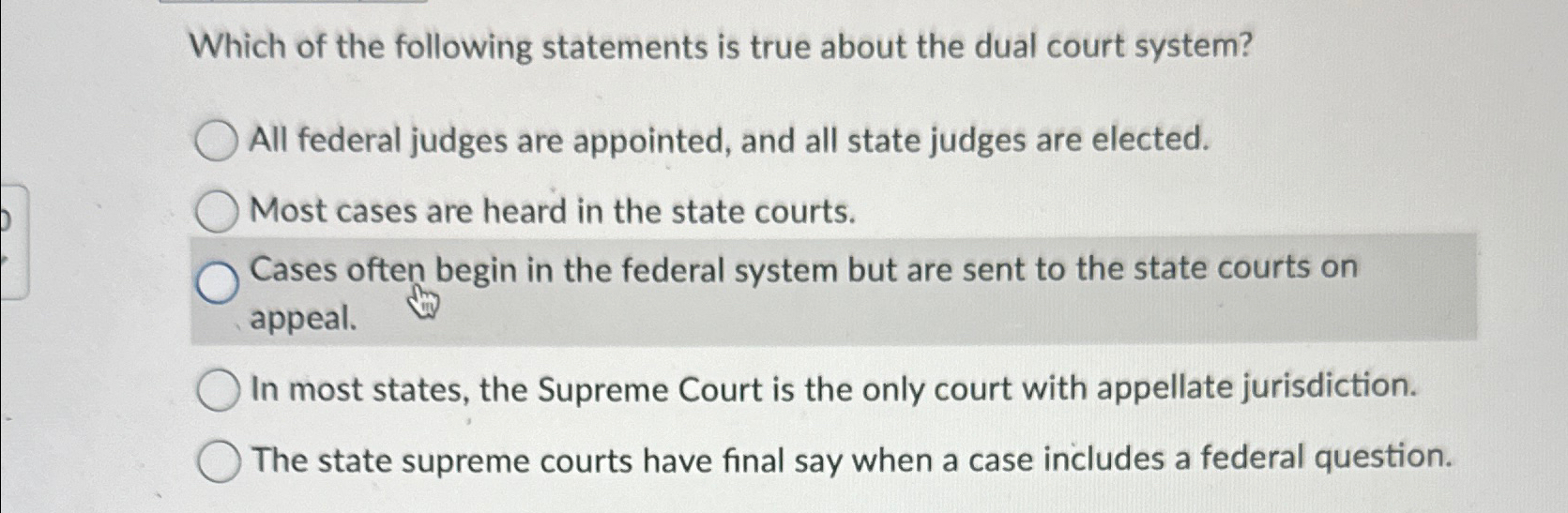 Solved Which of the following statements is true about the | Chegg.com