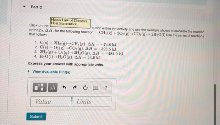 Solved Part A Click the AH is an Extensive Property button | Chegg.com