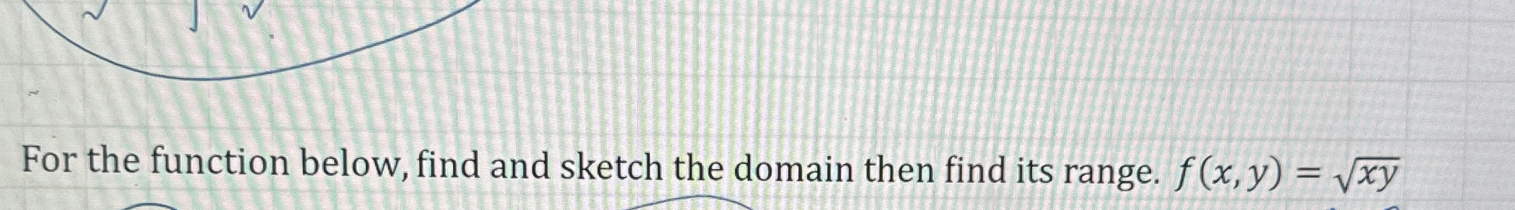 Solved For the function below, find and sketch the domain | Chegg.com